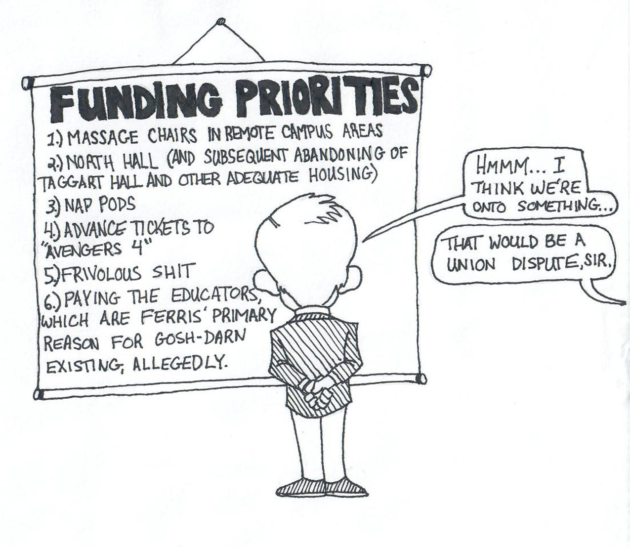 CARTOON: Ferris funding priorities – The Ferris State Torch